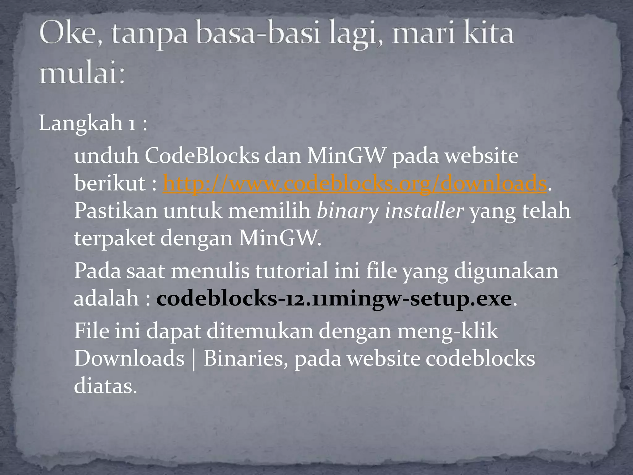 Instalasi OpenGL – GLUT | PPT