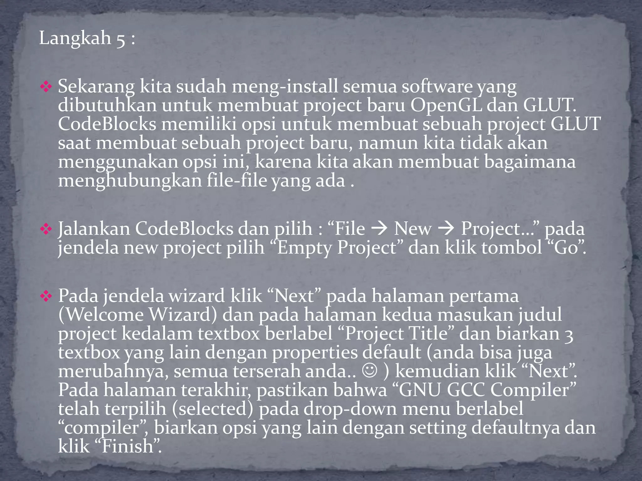 Instalasi OpenGL – GLUT | PPT Instalasi OpenGL – GLUT | PPT
