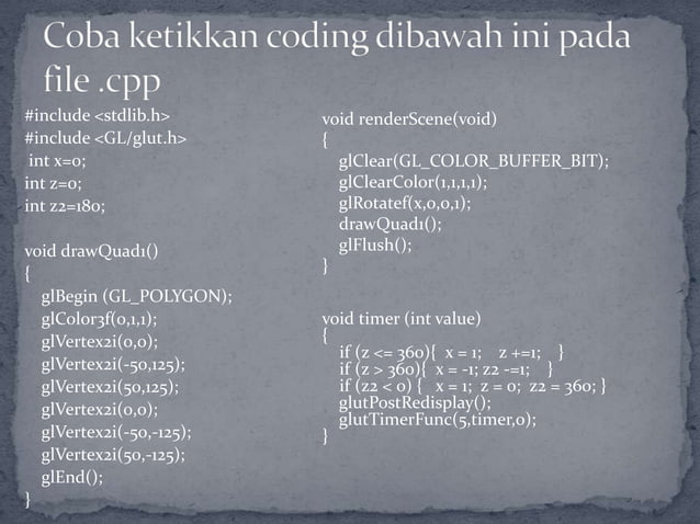 Instalasi OpenGL – GLUT | PPT