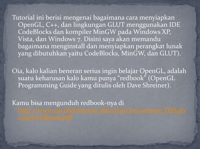 Instalasi OpenGL – GLUT | PPT Instalasi OpenGL – GLUT | PPT