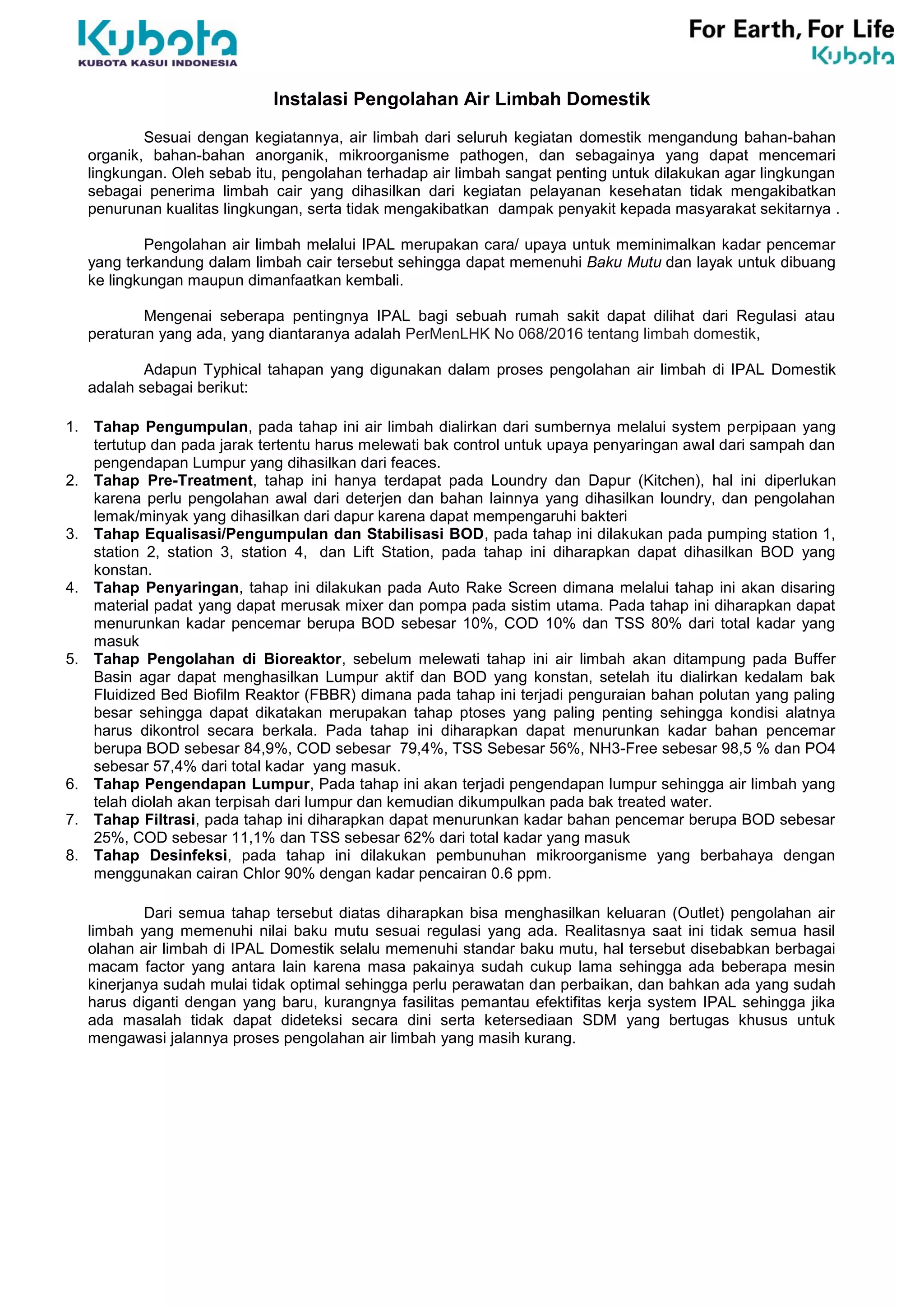 Instalasi pengolahan air limbah domestik | PDF