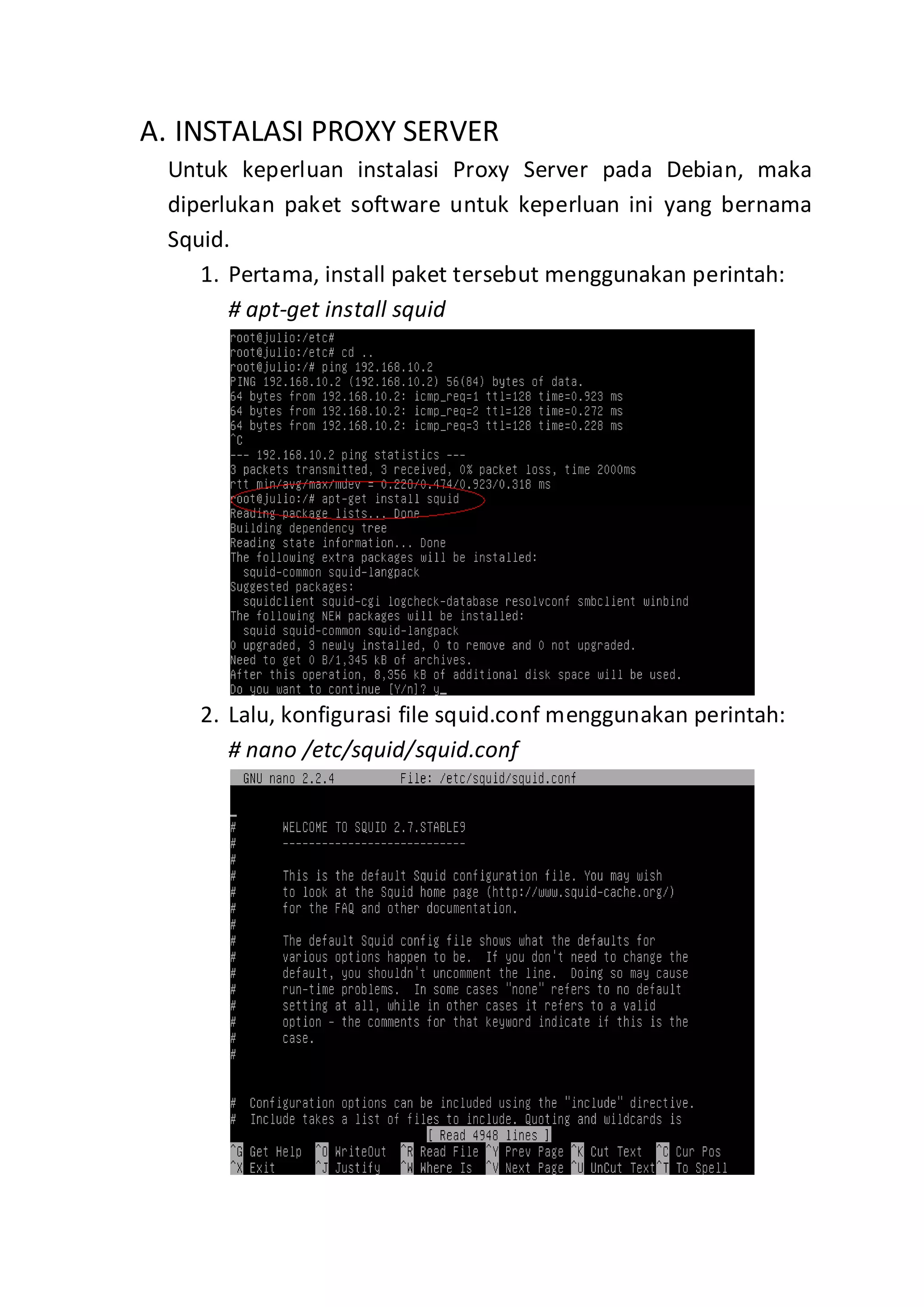 Instalasi Proxy & Samba Server (Debian) | PDF