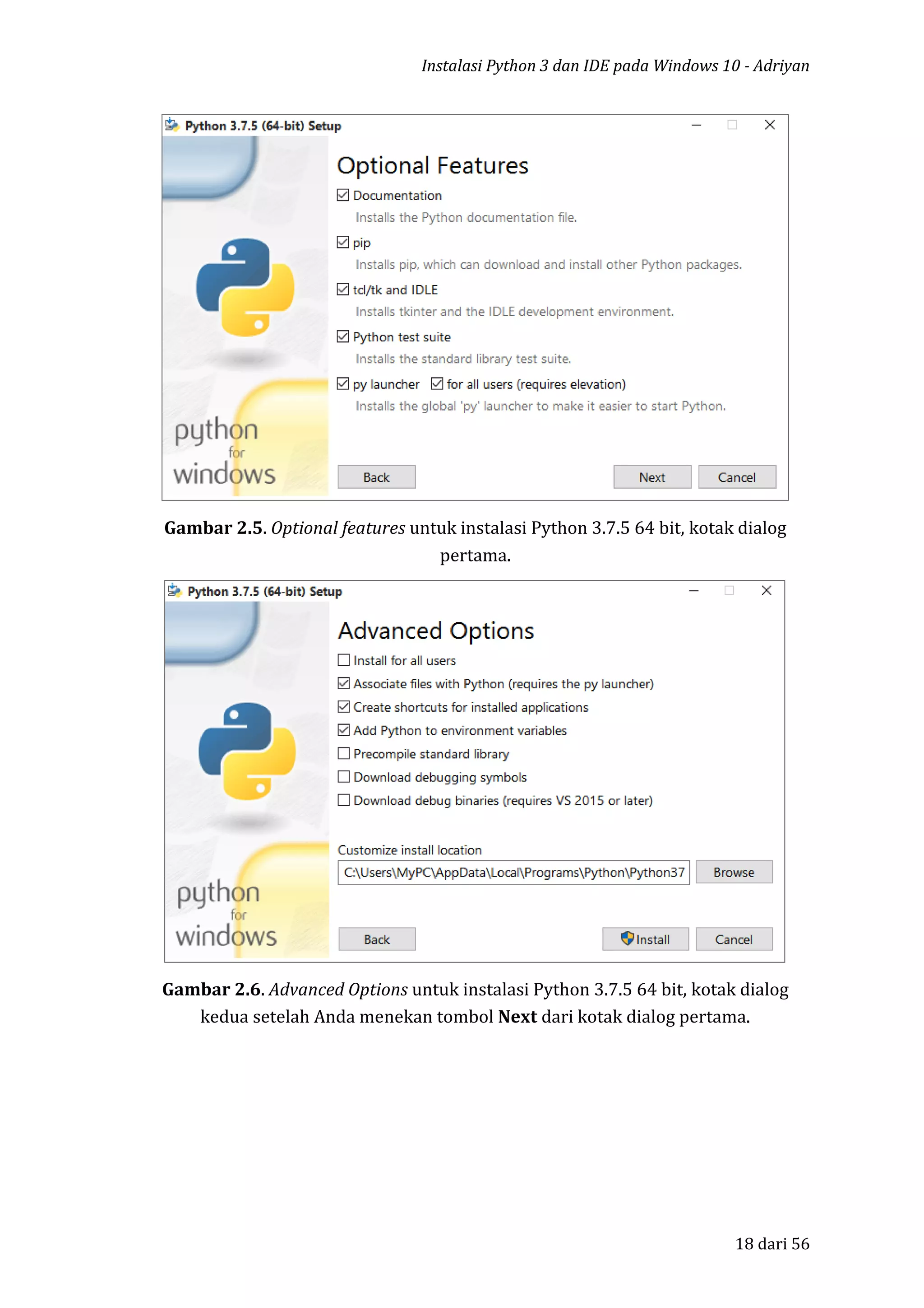 Instalasi python 3 dan ide atau anaconda distribution pada windows 10 | PDF