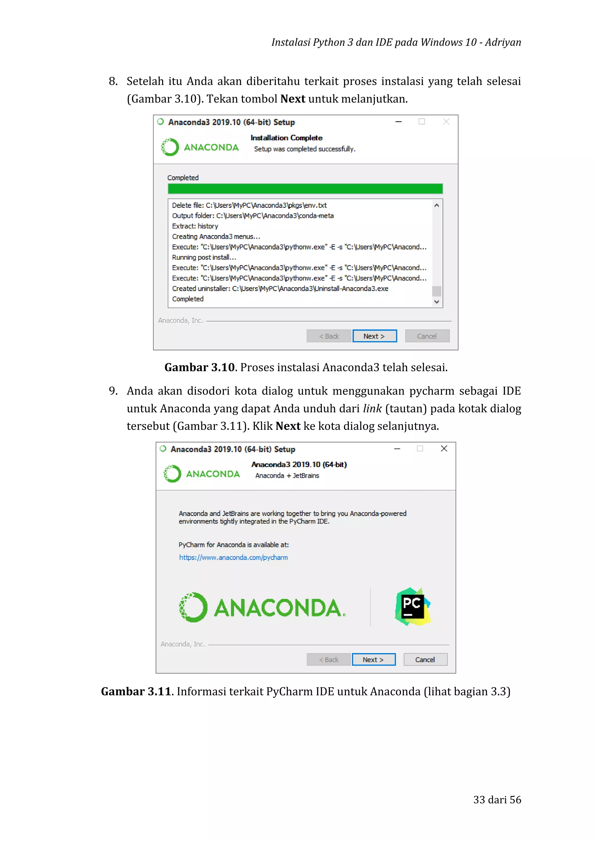 Instalasi python 3 dan ide atau anaconda distribution pada windows 10 | PDF