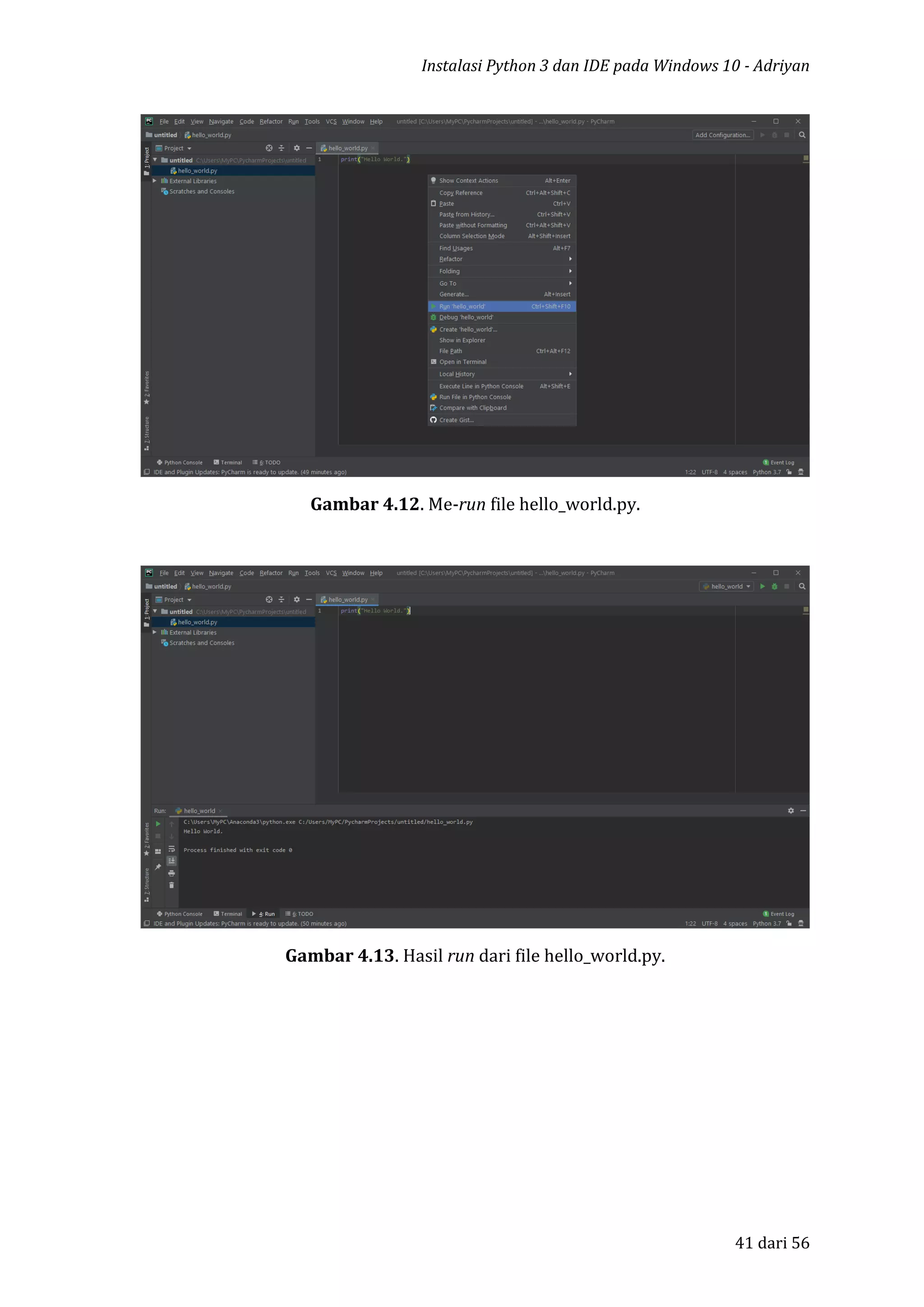 Instalasi python 3 dan ide atau anaconda distribution pada windows 10 | PDF