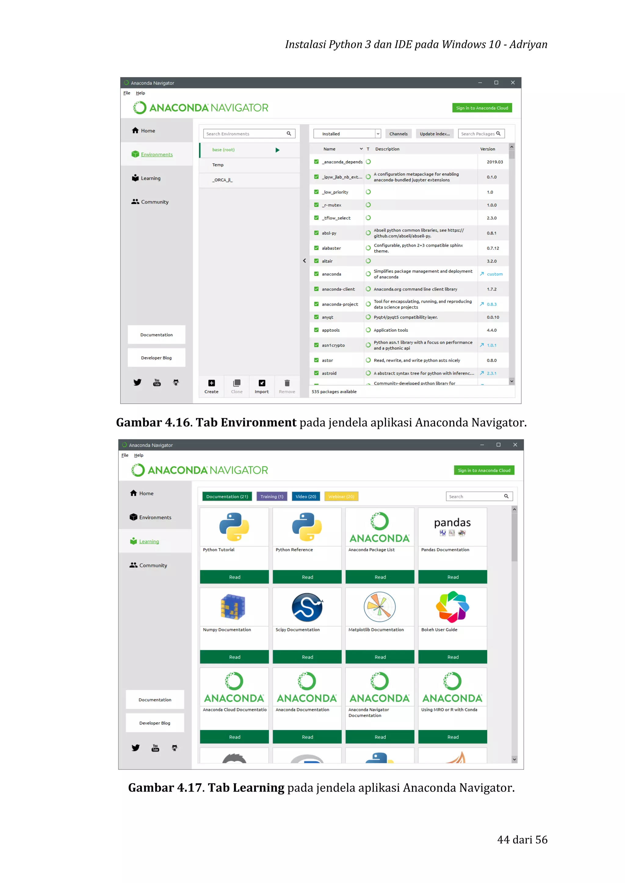 Instalasi python 3 dan ide atau anaconda distribution pada windows 10 | PDF