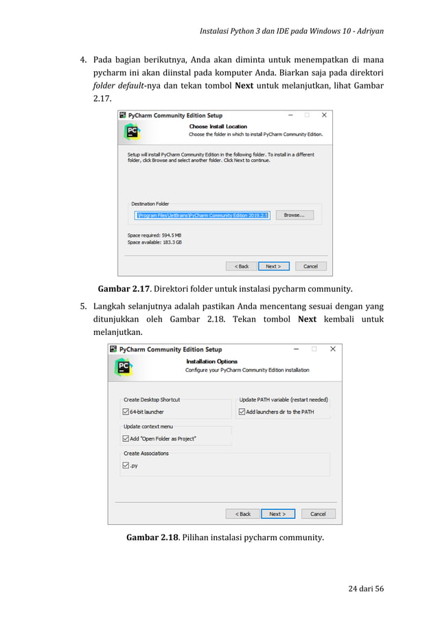Instalasi python 3 dan ide atau anaconda distribution pada windows 10 | PDF
