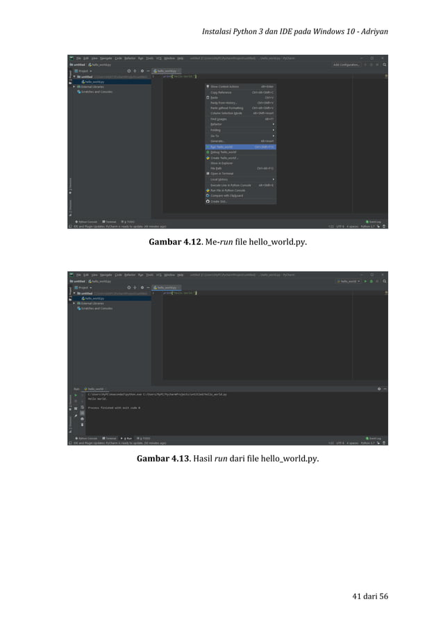 Instalasi python 3 dan ide atau anaconda distribution pada windows 10 | PDF
