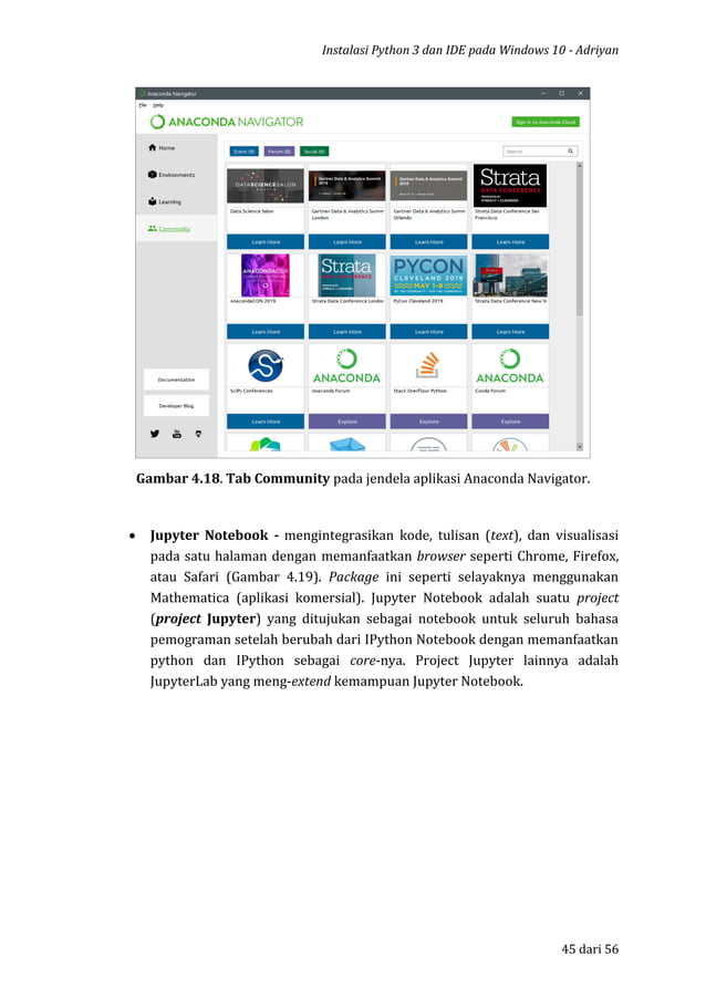 Instalasi python 3 dan ide atau anaconda distribution pada windows 10 | PDF