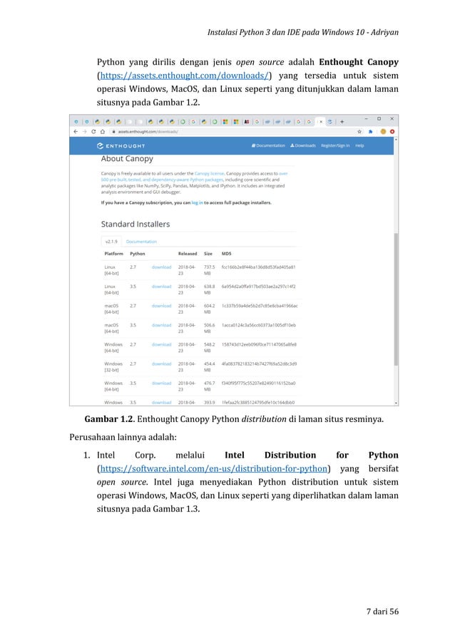 Instalasi python 3 dan ide atau anaconda distribution pada windows 10 | PDF