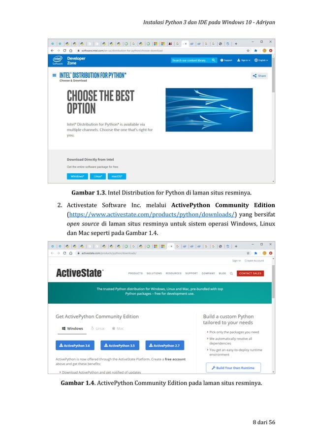 Instalasi python 3 dan ide atau anaconda distribution pada windows 10 | PDF