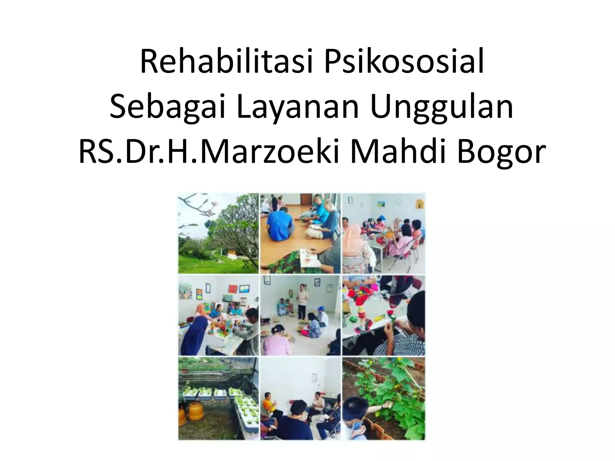 Instalasi rehabilitasi psikososial sebagai layanan unggulan di rsmm | PPTX