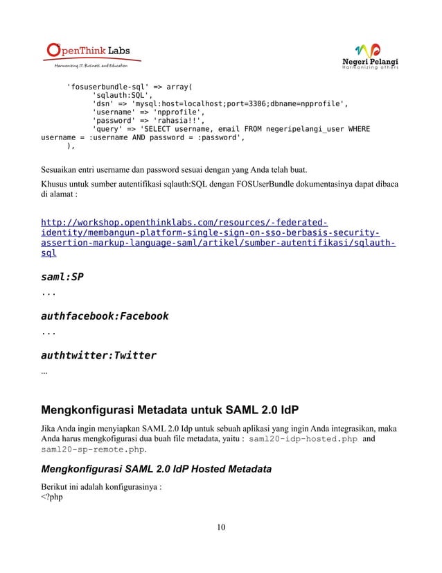 Instalasi simpleSAMLphp sebagai Identity Provider (IdP) | PDF