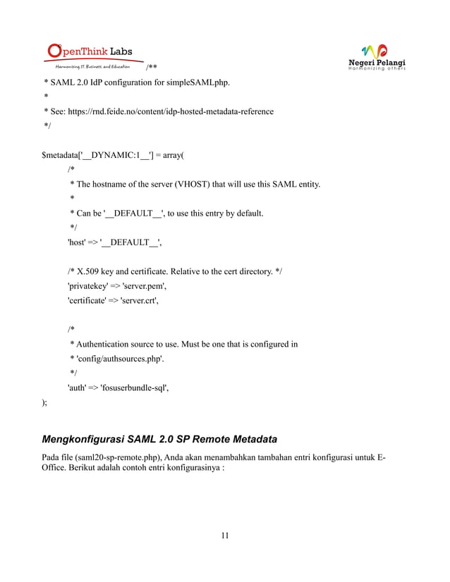 Instalasi simpleSAMLphp sebagai Identity Provider (IdP) | PDF