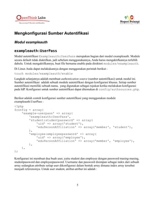 Instalasi simpleSAMLphp sebagai Identity Provider (IdP) | PDF