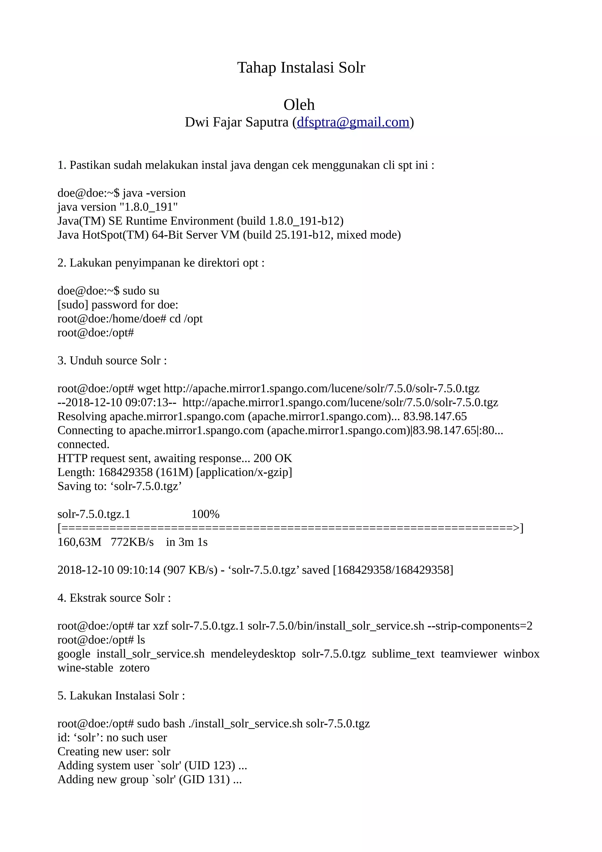 Instalasi Solr | PDF