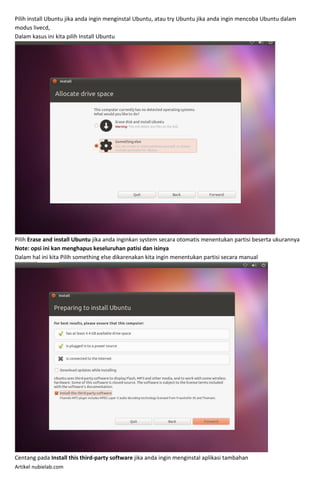 Instalasi ubuntu 11 single os non dual boot | PDF
