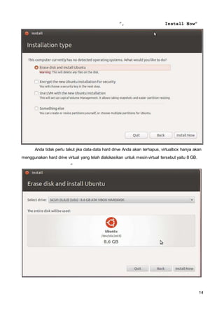 Instalasi ubuntu dekstop dan server | PDF