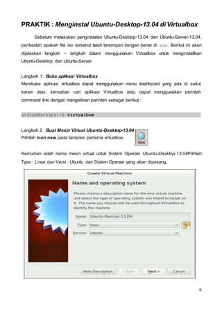 Instalasi ubuntu dekstop dan server | PDF