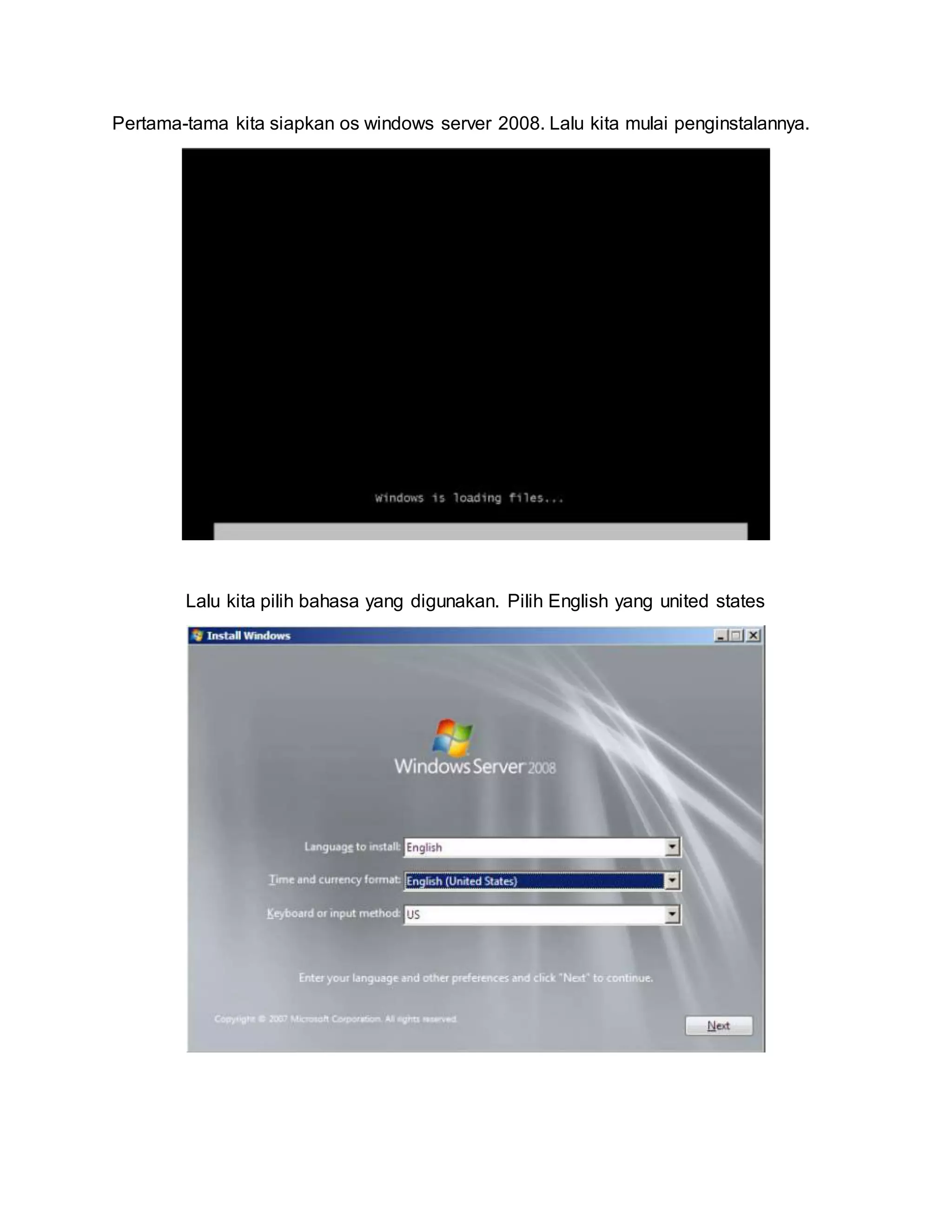 Instalasi windows server 2008 | DOCX