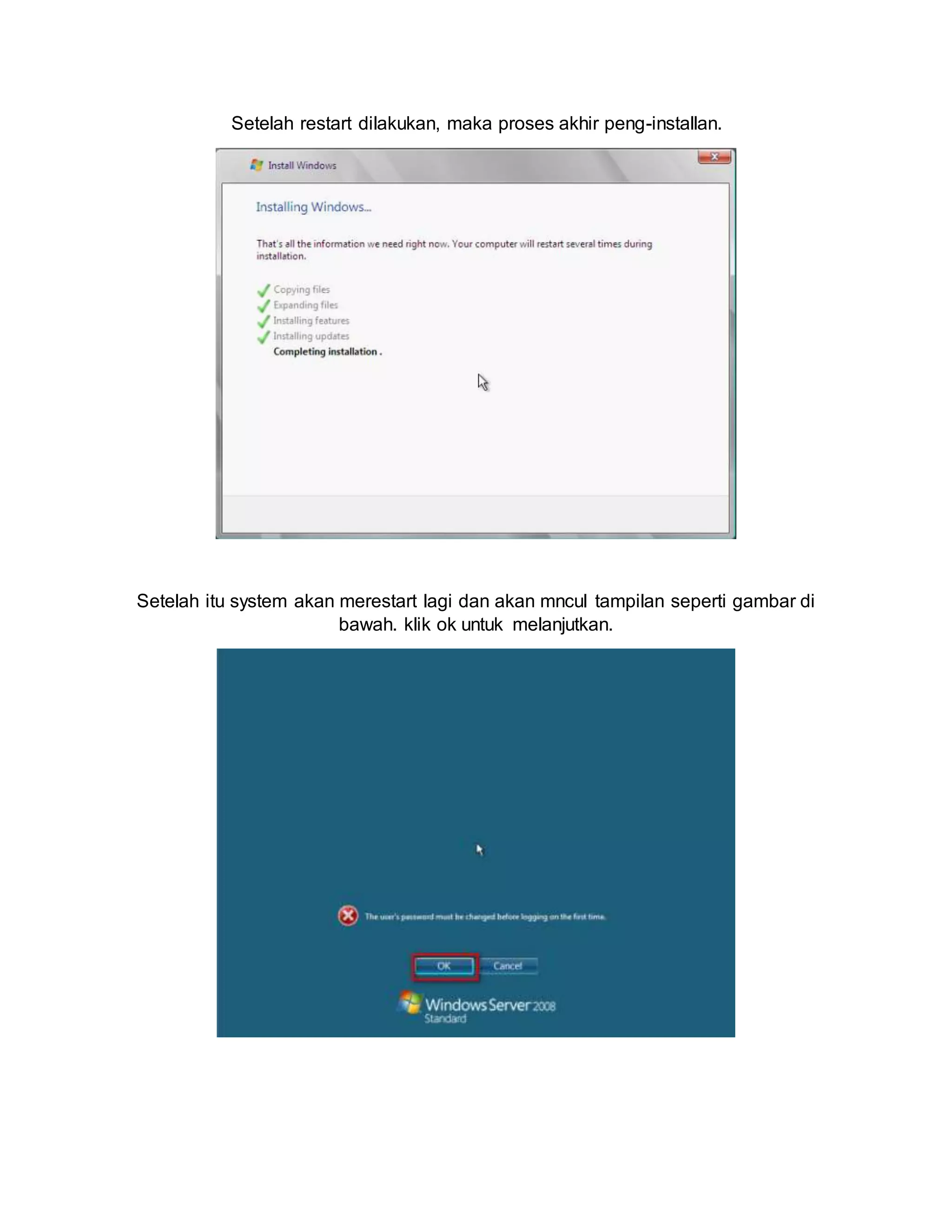 Instalasi windows server 2008 | DOCX