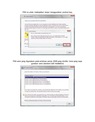 Instalasi windows server 2008 | DOCX