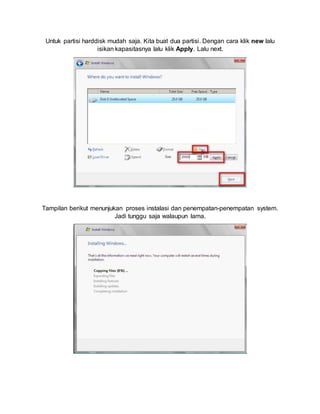 Instalasi windows server 2008 | DOCX