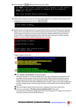 Instalasi windows xp melalui jaringan | PDF