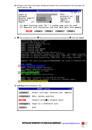Instalasi windows xp melalui jaringan | PDF