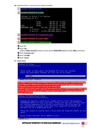 Instalasi windows xp melalui jaringan | PDF