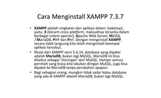 Cara Menginstall PHP dengan XAMPP 7.3.7 dalam pemrograman WEB | PPT