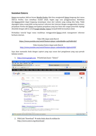 Instalasi zotero | PDF