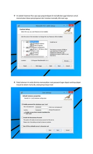Instal & konfigurasi mariadb | PDF