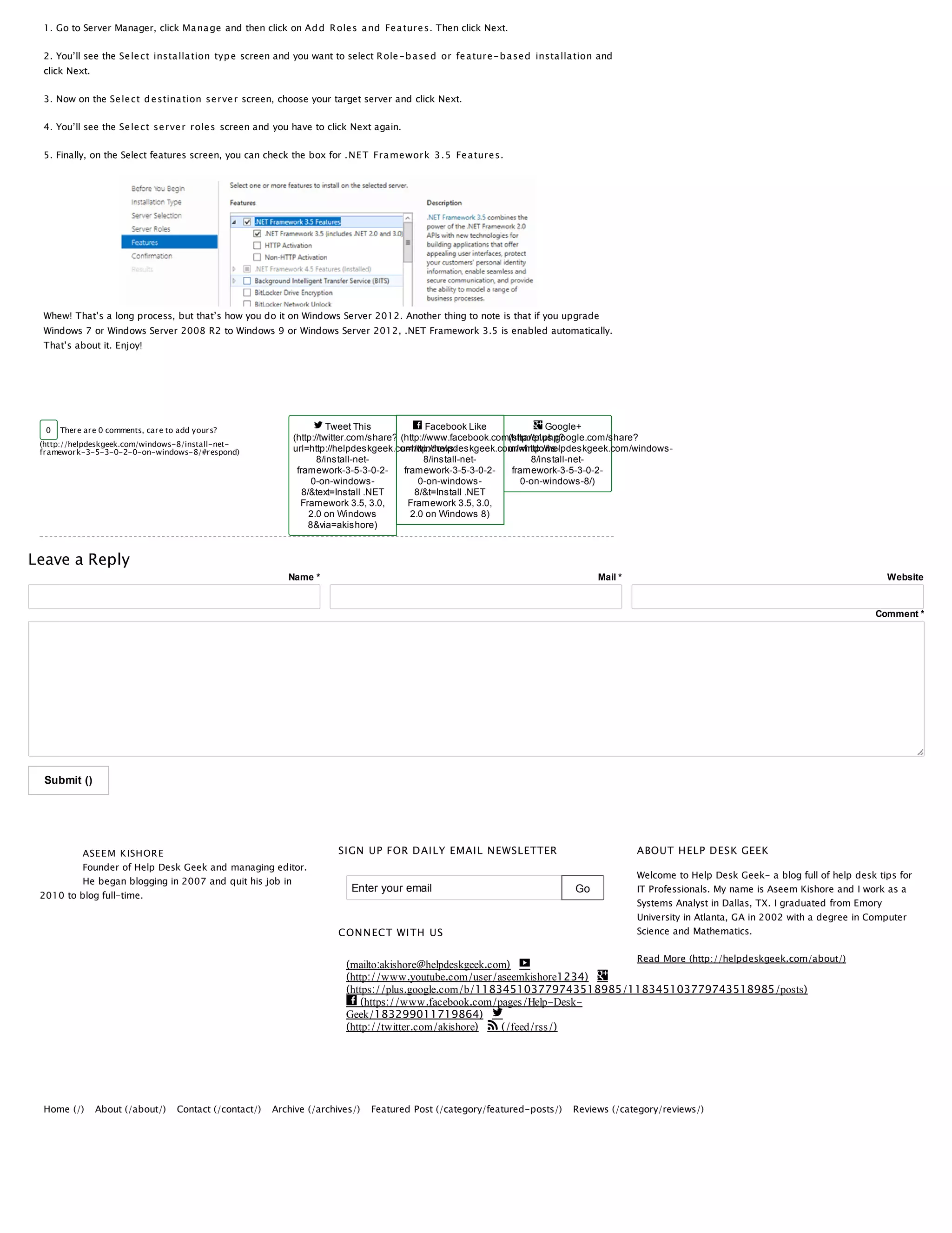 Install .net framework 3.5, 3.0, 2 | PDF