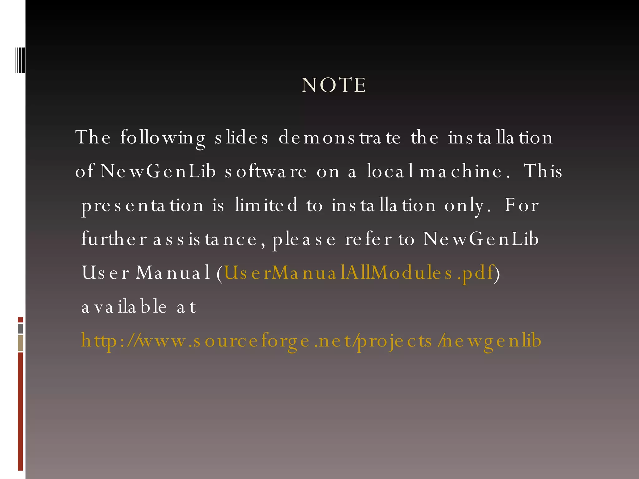 Install NewGenLib on Windows XP | PPT | Databases | Computer Software and Applications