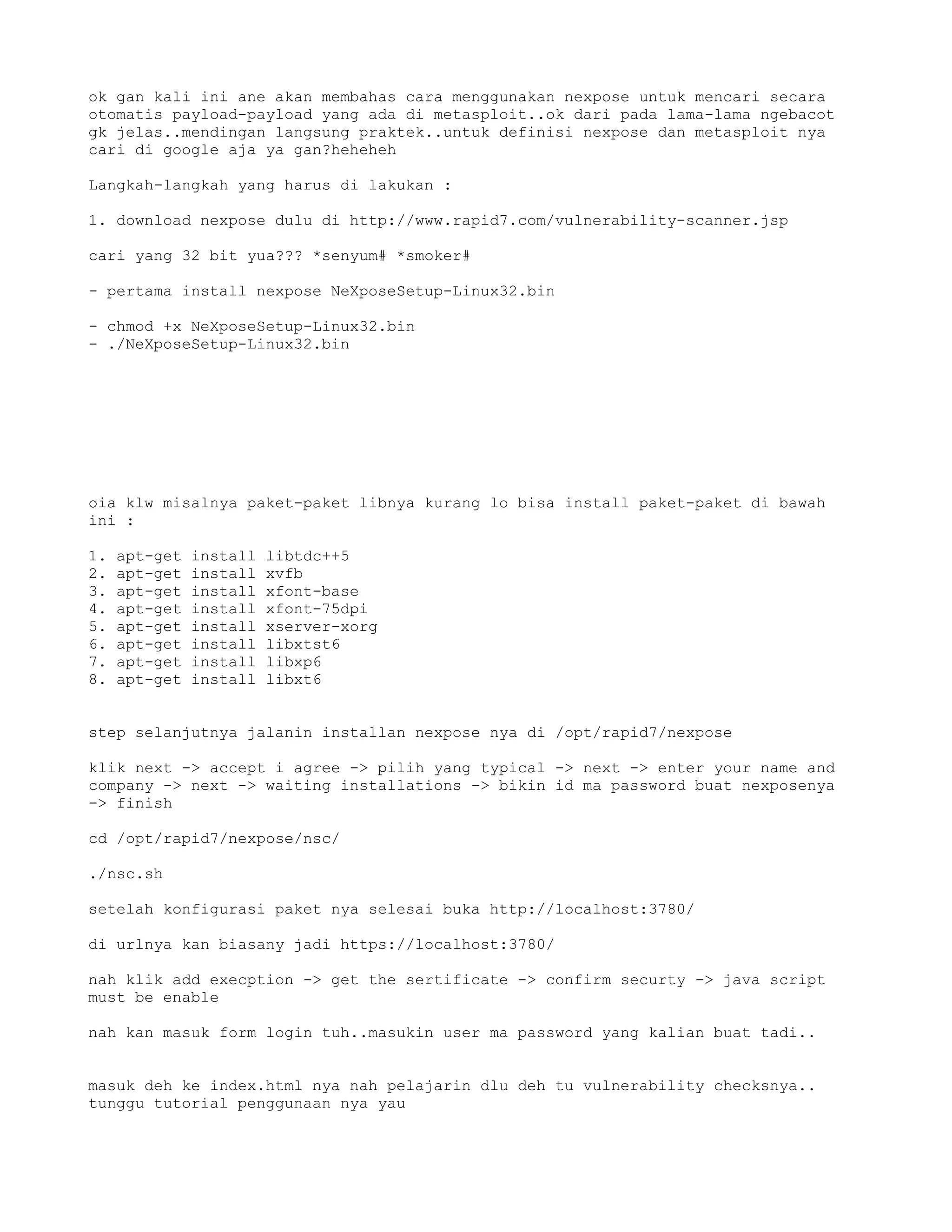 Install nexpose | PDF