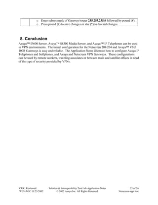 Install Note Juniper Netscreen Avaya Vsu Gateway And IP Softphones | PPT