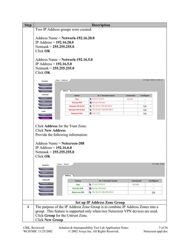 Install Note Juniper Netscreen Avaya Vsu Gateway And IP Softphones | PPT