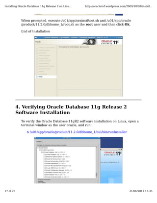Install oracle11gr2 rhel5 | PDF