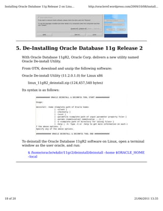 Install oracle11gr2 rhel5 | PDF