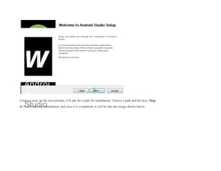 Android Studio Software Installation steps in windows. | PPT