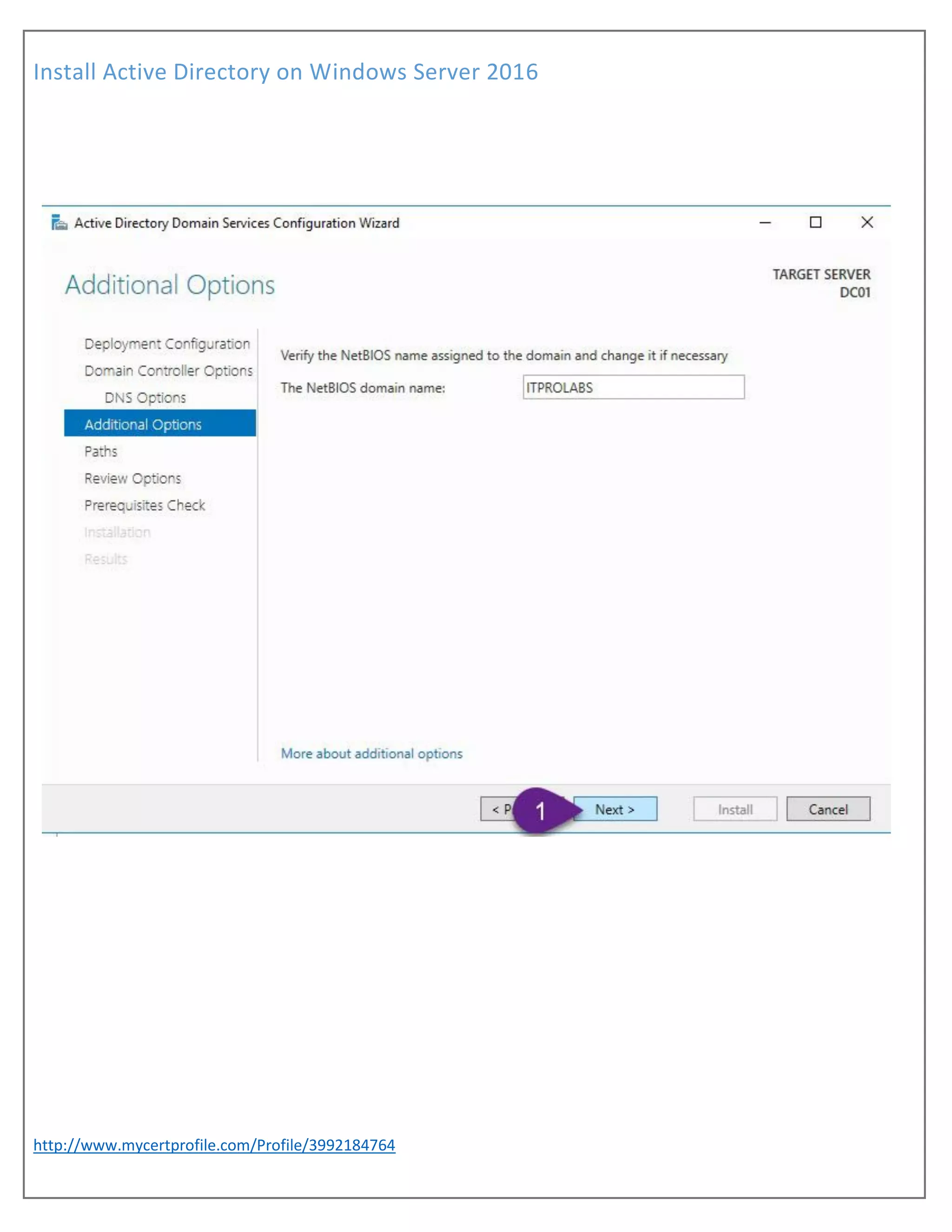 Install active directory on windows server 2016 step by step | PDF ...
