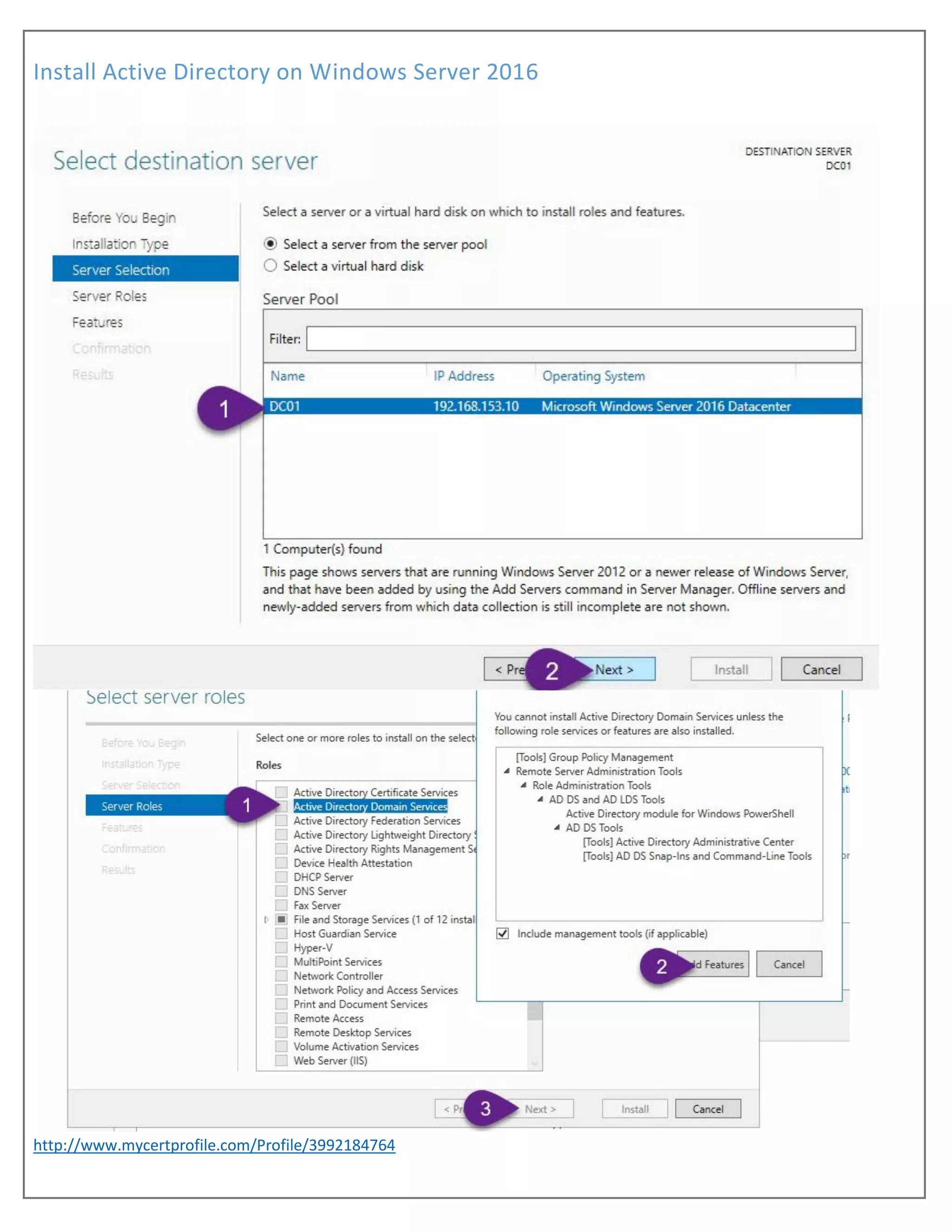 Install active directory on windows server 2016 step by step | PDF