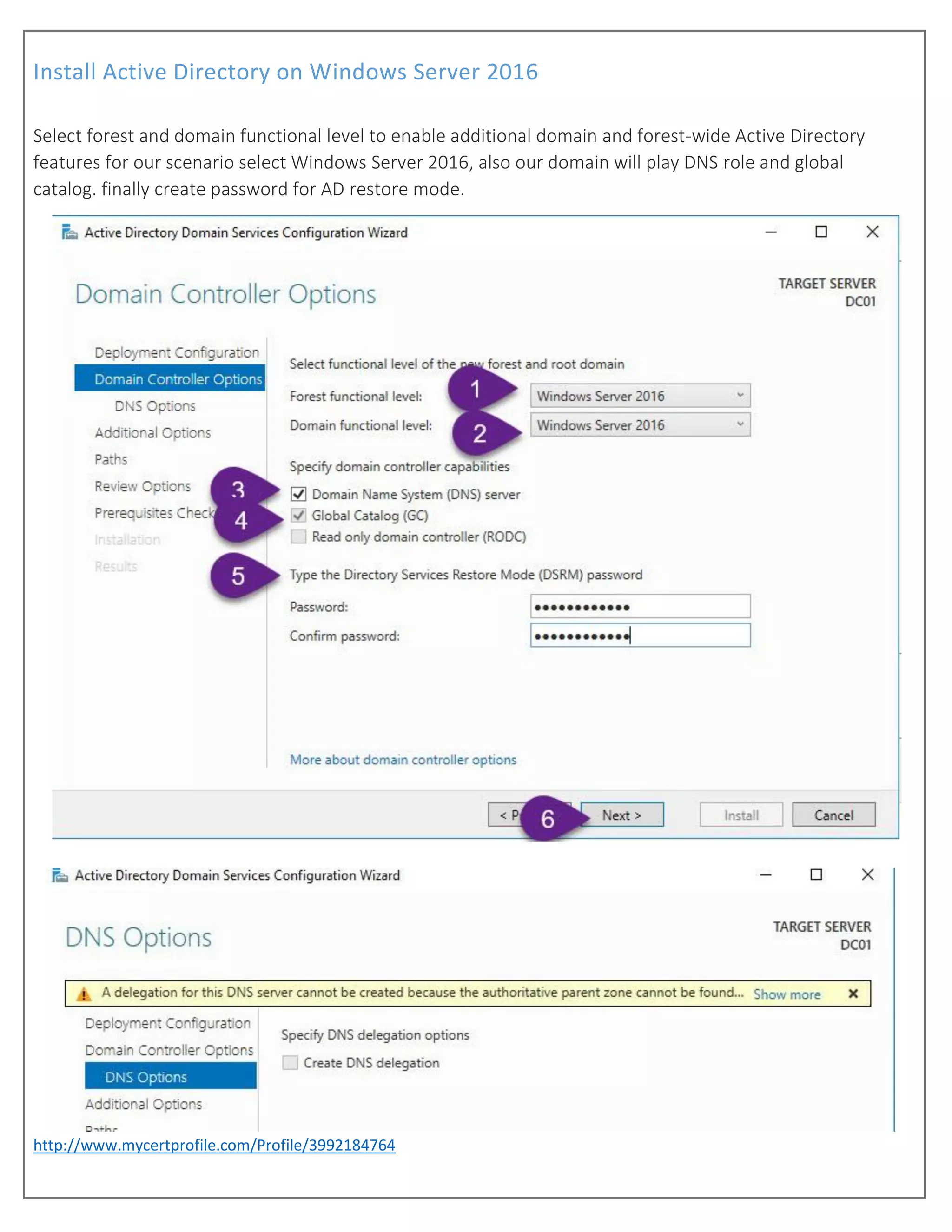 Install active directory on windows server 2016 step by step | PDF