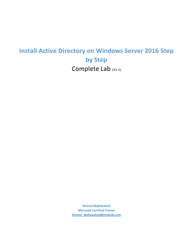 Install active directory on windows server 2016 step by step | PDF | Operating Systems ...