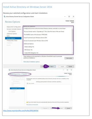 Install active directory on windows server 2016 step by step | PDF