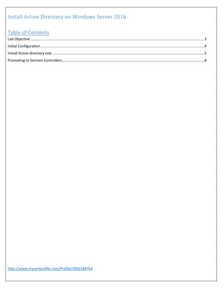 Install active directory on windows server 2016 step by step | PDF