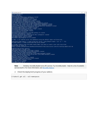 Install a micro k8s single node cluster of kubernetes on windows 10 | PDF