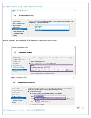 Install and configure windows server 2016 core on hyper v 2016 step by ...