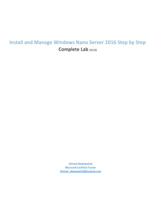 Install and manage windows nano server 2016 step by step | PDF
